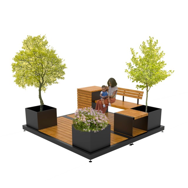 Pocket Parks wood and metal ☑️euroform w roofings and pergola